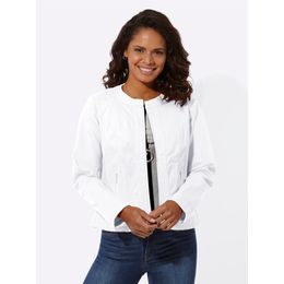 Casual Looks Damen Jackenblazer "Jeansblazer", wei&szlig;, Gr. 42, 96% Baumwolle, 4% Elasthan, Blazer