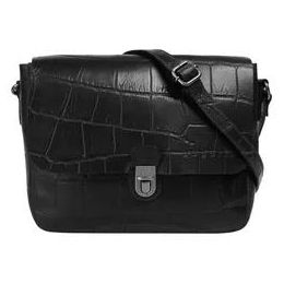 Umh&auml;ngetasche Bugatti "NEVIO", Damen, Gr. B/H/T: 26cm x 21cm x 6cm onesize, schwarz, Leder, leicht gl&auml;nzend, unifarben, Taschen Umh&auml;ngetasche, echt Leder