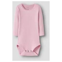 Langarmbody name it "NBFKAB LS BODY NOOS", Jungen, Gr. 56, N-Gr, sweet dreams detail:melange, Jersey, Obermaterial: 57% Baumwolle, 38% Modal, 5% Elasthan, meliert, unifarben, normal, Rundhals, Bodys