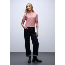 Street One Damen Langarmshirtpowder pink meliert, Gr. 40, unifarben, Stoff, 72% Polyester, 22% Viskose, 6% Elasthan, Shirts