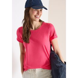 Cecil Damen T-Shirtgeranium rot, Gr. XXL, unifarben, Web, 50% Baumwolle, 50% Modal, Shirts, mit Rundhalsausschnitt