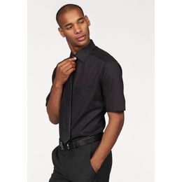 OLYMP Herren Businesshemd "Luxor modern fit", schwarz, Gr. 41, unifarben, Web, Obermaterial: 100% Baumwolle, Hemden, Kentkragen, b&uuml;gelfrei