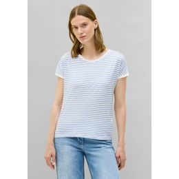 Cecil Damen T-Shirt, blau, Gr. XXL, gestreift, Web, 50% Baumwolle, 50% Modal, Shirts, im Streifendesign