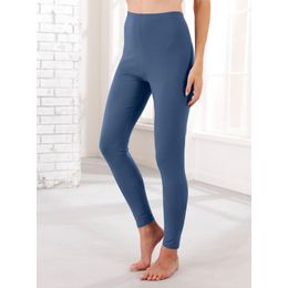 Damen Leggings, blau, Gr. 38, gemustert, mehrfarbig, unifarben, 95% Baumwolle, 5% Elasthan, Hosen