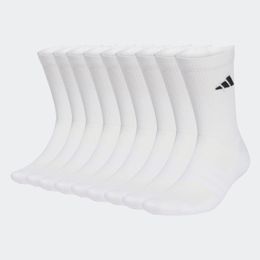 Damen Sportsocken "ESSENTIALS CREW SOCK, GED&Auml;MPFT, 10 PARA", adidas Performance, Gr. S, wei&szlig;, Obermaterial: 56% Baumwolle, 40% Polyester, 3%