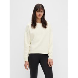 Pieces Damen Sweatshirt "PCCHILLI LS SWEAT NOOS BC", wei&szlig;, Gr. XL, unifarben, Sweatware, Obermaterial: 50% Baumwolle, 50% Polyester, Sweatshirts
