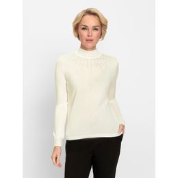 CLASSIC Damen Stehkragenpullover "Pullover", beige, Gr. 50, unifarben, 100% Polyacryl, Pullover