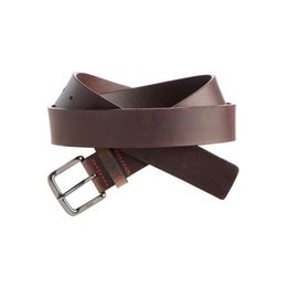 Lederg&uuml;rtel Hugo "Geffrey Sz35", Herren, Gr. 100, schwarz braun 205, Leder, unifarben mit Farbeins&auml;tzen, G&uuml;rtel Lederg&uuml;rtel, aus B&uuml;ffelleder, MADE IN ITALY