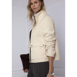 Street One Damen Blouson, wei&szlig;, Gr. 46, unifarben, Stoff, Obermaterial: 80% Polyester, 20% Nylon. Futter: 100% Polyester, Jacken, mit Stehkragen