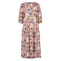 Zero Damen Maxikleid "Damen mit Blumenprint"ros&eacute;, gr&uuml;n, Gr. 34, Obermaterial: 60% Viskose, 40% Baumwolle, Kleider, G&uuml;rtel