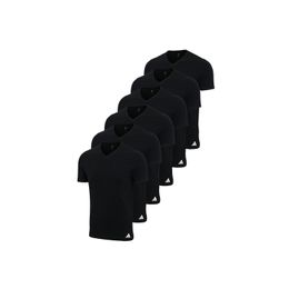 Herren T-Shirt "T-Shirt V-Neck Shirt, Active Core Cotton 6PK 6er Pack", schwarz, Gr. L, adidas originals, Obermaterial: 100% Baumwolle CO., Shirts