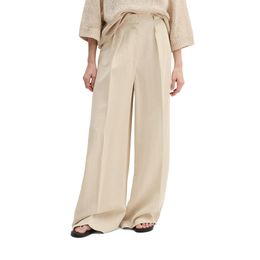 Marc O'Polo Chinohose MARC O'POLO "aus Viskose-Leinen-Mix", Damen, Gr. 46, Normalgr&ouml;&szlig;en, dusty beige melange, Obermaterial: 59% Viskose, 41% Leinen, unifarben, loose fit lang, Hosen Chinohose