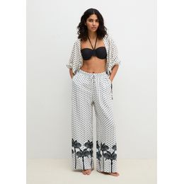 Marc O'Polo MARC O'POLO Damen Strandhose "Beach Cover-Up", Gr. XL, wei&szlig;, Obermaterial: 100% Viskose, Hosen, Strandhose, sommerlicher Allover-Print