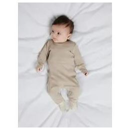 Body name it "NBNNAKAL LS SUIT NOOS", Jungen, Gr. 62, N-Gr, beige (pure cashmere), Sweatware, Obermaterial: 95% Baumwolle, 5% Elasthan, unifarben, regular fit, Rundhals, Bodys Body