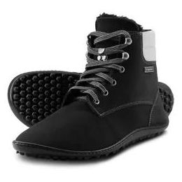Barfu&szlig;schuh Leguano "ICEBARE", Herren, Gr. 37, schwarz, Lederimitat, Textil, Schuhe Barfu&szlig;schuh, Bequemschuh, Schn&uuml;rboots, speziell entwickelte Halbkugel-Sohle