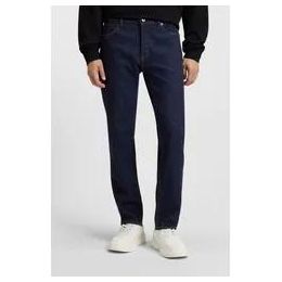 HUGO BOSS Tapered-fit-Jeans HUGO BLUE "Brody", Herren, Gr. 35, L&auml;nge 32, blau (dunkelblau), Denim/Jeans, Obermaterial: 99% Baumwolle, 1% Elasthan, gerade, unten schmal lang, Jeans, mit Stone-washed-Finish