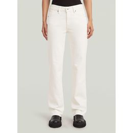 G-Star Raw 5-Pocket-Jeans G-STAR "G-Straight Jeans", Damen, Gr. 25, L&auml;nge 30, wei&szlig; (lt chalk gd), Obermaterial: 98% Baumwolle, 2% Elasthan, Jeans 5-Pocket-Jeans