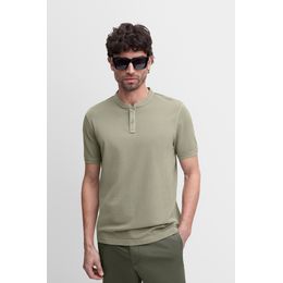 T-Shirt Cinque "CILANO", Jungen, Gr. L, gr&uuml;n, Jersey, Obermaterial: 95% Baumwolle, 5% Elasthan, unifarben, relaxed fit normal, Rundhals, B&uuml;ndchen, Shirts T-Shirt, Rundhalsausschnitt mit kurzer Knopfleiste, Relaxed Fit