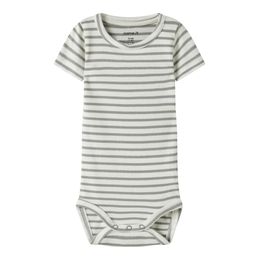 name it Jungen Kurzarmbody "NBNBANI SS BODY NOOS", Gr. 68shadow, Jersey, Obermaterial: 57% Baumwolle, 38% Modal, 5% Elasthan, gestreift, Bodys,