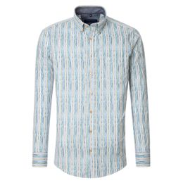 Casamoda Herren Langarmhemd "Casamoda Freizeithemd gestreift", blau, Gr. M, gestreift, 100% Baumwolle, Hemden