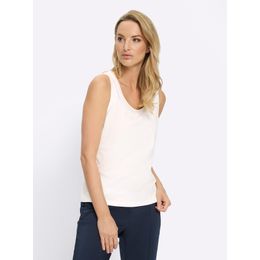 Heine Damen Shirttop, beige, Gr. 50, unifarben, 95% Baumwolle, 5% Elasthan, Tops