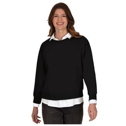 TRIGEMA Damen Sweatshirt "TRIGEMA D&uuml;nnes Sweatshirt", schwarz, Basic, Gr. S, Sweatware, 50% Baumwolle, 50% Polyester, Sweatshirts