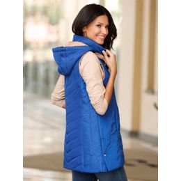 Classic Basics Damen Longweste, blau, Gr. 44, unifarben, 100% Polyester, Wattierung:100% Polyester, Westen