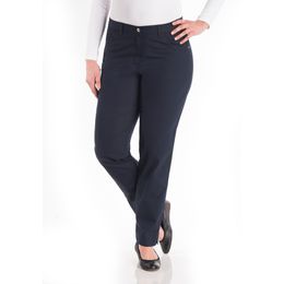 KjBRAND Damen Chinohose "Betty Chino", blau, Gr. 44, Web, Obermaterial: 60% Baumwolle, 37% Polyamid, 3% Elasthan, Hosen, mit Komfortbund