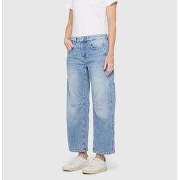 MAC Damen 5-Pocket-Jeans "OHIO Barrel", blau, Gr. 34, Denim/Jeans, Obermaterial: 99% Baumwolle, 1% Elasthan, Jeans, Barrel Fit, Naht-Detail auf