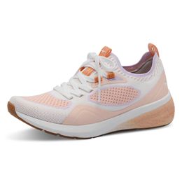 Tamaris Damen Slip-On Sneaker, Gr. 40, orange, Lederimitat, Textil, Schuhe, Freizeitschuh, Halbschuh, Slipper mit aufgesetzer Schn&uuml;rung
