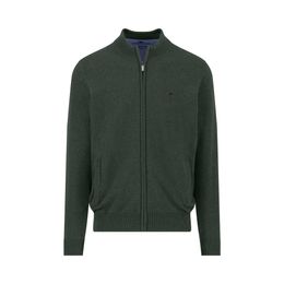 Fynch-Hatton Herren Strickpullover, gr&uuml;n, Gr. M, unifarben, Strick, Obermaterial: 100% Baumwolle, Pullover, aus Baumwolle, mit Stehkragen, mit