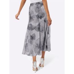 CR&Eacute;ATION L CREATION L Damen Bahnenrock, grau, Gr. 40, bedruckt, gebl&uuml;mt, gemustert, mehrfarbig, 100% Polyester, R&ouml;cke