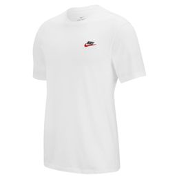 Nike Sportswear Herren T-Shirt "M NSW CLUB TEE", wei&szlig;, Gr. L, Jersey, Obermaterial: 100% Baumwolle, Shirts, mit Logostickerei auf der Brust, aus