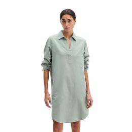 Marc O'Polo MARC O'POLO Damen Hemdblusenkleid "aus Organic-Cotton-Lyocell-Leinen-Mix"fresh sage, Gr. 44, unifarben, Obermaterial: 54% Baumwolle, 23% Lyocell, 23%
