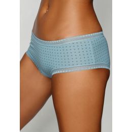 Lascana Damen Panty, Gr. 32, gr&uuml;n, Jersey, Obermaterial: 95% Baumwolle, 5% Elasthan. Spitze: 90% Polyamid, 10% Elasthan, bedruckt, unifarben,
