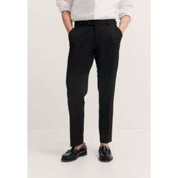 Bugatti Herren Anzughose "Regular Fit", schwarz, Gr. 60, unifarben, 66% Polyester, 21% Viskose, 10% Polyamid, 3% Elasthan, Hosen, Jersey-Artikel mit