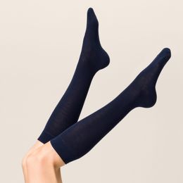 Kunert Damen Kniestr&uuml;mpfe "LIZ", Gr. 39, blau, Baumwollmischung, Socken, druckfreier Komfortbund