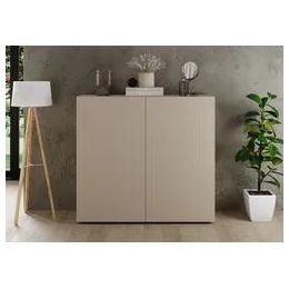 Highboard Home Affaire "Rio, H&ouml;he 111 cm, Breite 120 cm, Stauraumschrank, Kommode, 2 T&uuml;ren", cashmere, front mit geriffelter struktur, B:121cm H:111cm T:42cm, FSC-zertifizierter Holzwerkstoff, Sideboards, Highboard, geriffelte MDF-Fronten, modern u. elegant, viel Stauraum