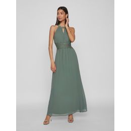 Vila Damen Maxikleid "VIMILINA HALTERNECK MAXI DRESS - NOOS", gr&uuml;n, Gr. 34, unifarben, Web, Obermaterial: 100% Polyester, Kleider, Sommerkleid