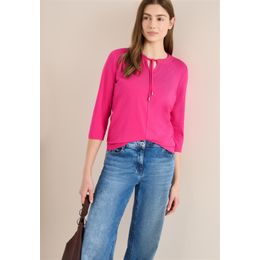 3/4-Arm-Shirt Cecil, Damen, Gr. L (42), beetroot pink, Web, 48% Baumwolle, 48% Modal, 4% Elasthan, unifarben, comfort fit normal, Rundhals, abgesteppt, Shirts 3/4-Arm-Shirt, mit 3/4 &Auml;rmeln