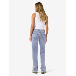 Noisy may Damen High-waist-Jeans "NMMONICA HW STRAIGHT JEAN AZ359LB NOOS", blau, Gr. 28, unifarben, Denim/Jeans, Obermaterial: 99% Baumwolle, 1%
