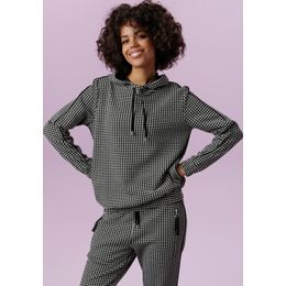 Aniston CASUAL Damen Sweatshirt, schwarz-wei&szlig;, Gr. 36, Hahnentrittmuster, gemustert, Sweatware, Obermaterial: 65% Polyester, 30% Viskose, 5%
