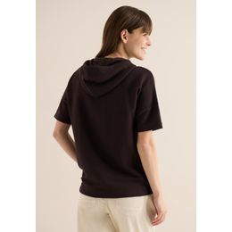Cecil Damen Kapuzenshirt, braun, Gr. M, unifarben, Stoff, 50% Viskose, 48% Polyester, 2% Elasthan, Shirts, mit Struktur