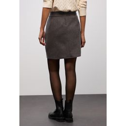 Street One Damen Minirock "Style Maja"rustic braun meliert, Gr. 40, meliert, Web, Obermaterial: 90% Polyester, 10% Viskose, R&ouml;cke, mit Seitenschlitzen