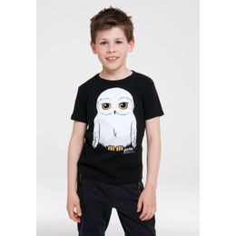 logoshirt M&auml;dchen T-Shirt "Harry Potter - Hedwig", schwarz, Gr. 104, bedruckt, 100% Baumwolle, Shirts, mit Hedwig-Print