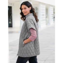 Inspirationen Damen Steppweste, grau, Gr. 48, gemustert, 100% Polyester, Wattierung:100% Polyester, Westen