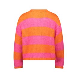 Strickpullover Cartoon "Damen mit Rundhalsausschnitt", Damen, Gr. 34, orange, pink, Obermaterial: 57% Polyacryl, 29% Polyamid, 7% Wolle, 7% Viskose, oversize normal, Rundhals, Pullover Strickpullover