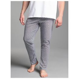TRIGEMA Herren Schlafanzug "TRIGEMA Schlafanzughose mit Allover-Pinguin-Print", Gr. S, wei&szlig;, Single Jersey, 100% Baumwolle, Homewear-Sets