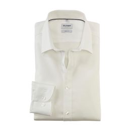 OLYMP Herren Businesshemd "Level Five body fit", beige, Gr. 43, Web, Obermaterial: 97% Baumwolle, 3% Elastolefin, Hemden