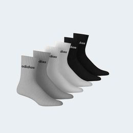 Damen Funktionssocken "LINEAR GEPOLSTERTE CREW IM 6ER-PACK", adidas Sportswear, Gr. XL, blau, Obermaterial: 100% Polyamid, Socken